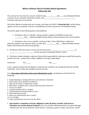 Fillable Online MLC Rental Agreement Fellowship Hall Updated Dec 2018 ...