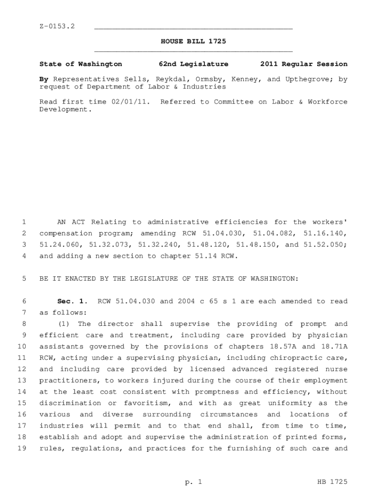 Fillable Online apps leg wa Z-0153.2 HOUSE BILL 1725 State of Wa Fax ...