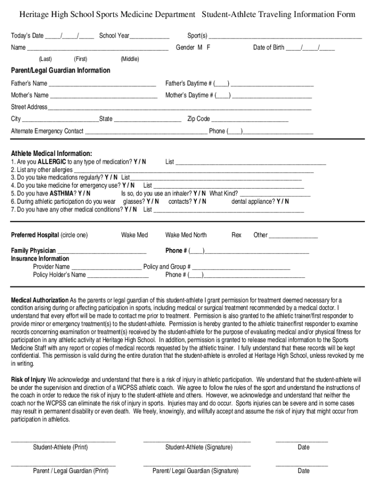 Fillable Online www.hhs.puhsd.org2ContentAthletic Forms - Heritage High ...