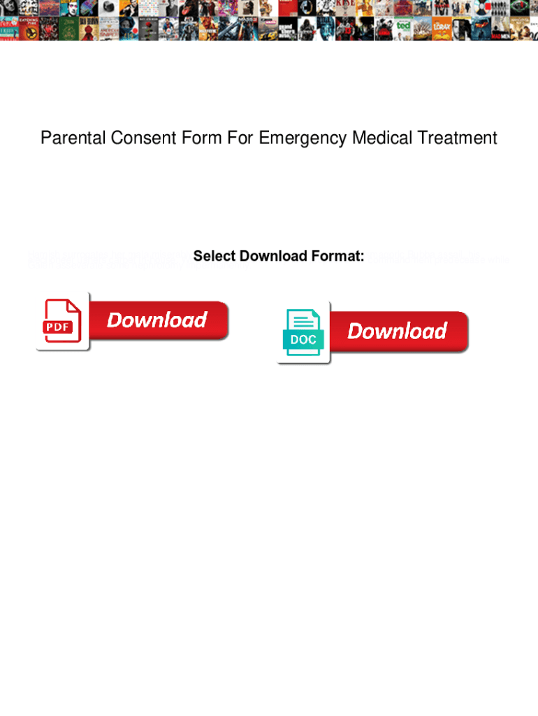 Fillable Online Parental Consent Form For Emergency Medical Treatment. Parental Consent Form For ...