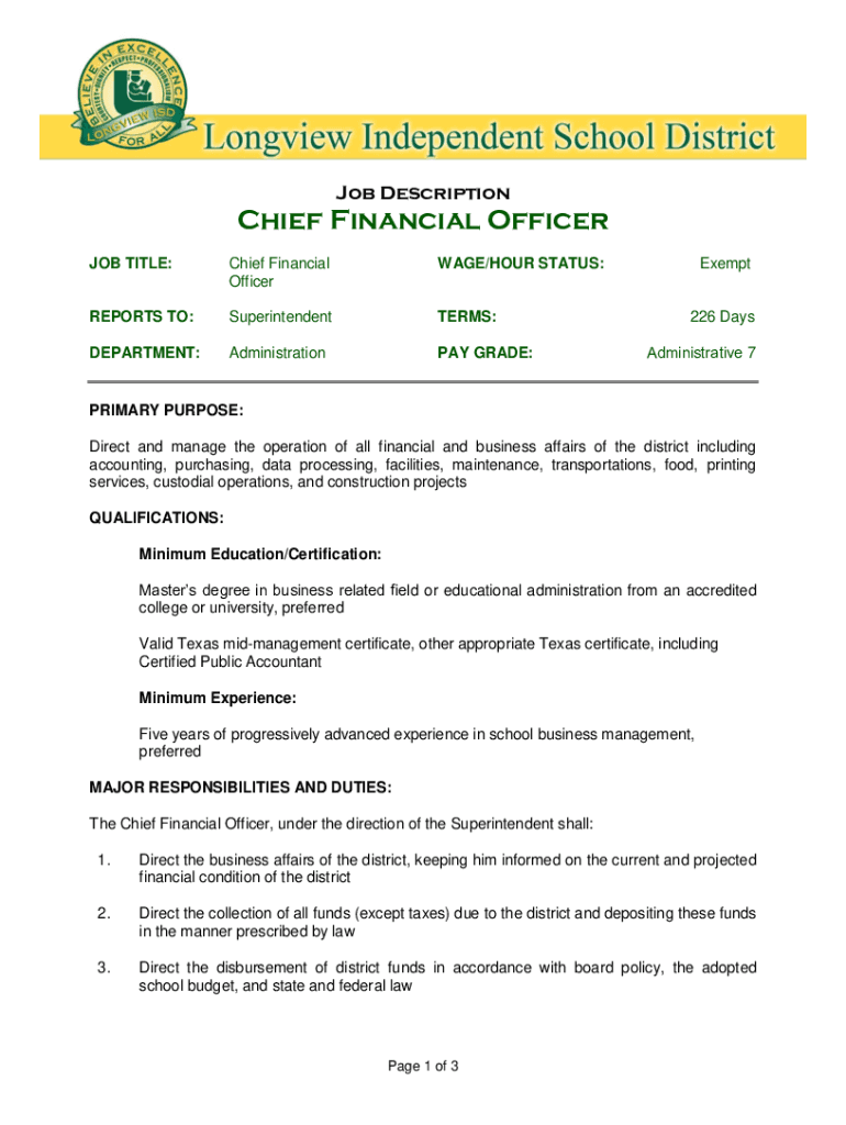 Fillable Online w3 lisd resources.workable.comcfo-job-descriptionChief ...