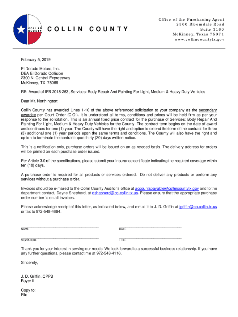 Fillable Online eagenda.collincountytx.gov docs 2019CERTIFICATE OF ...