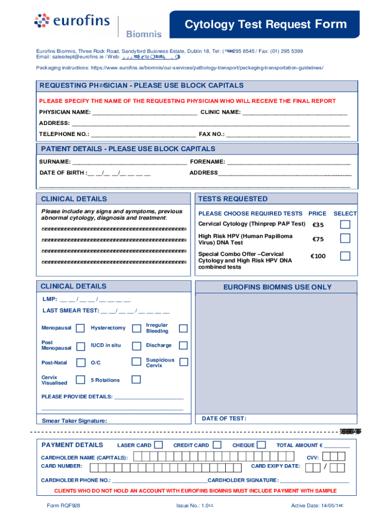 Fillable Online cdnmedia.eurofins.comcytology-test-requestCytology Test ...