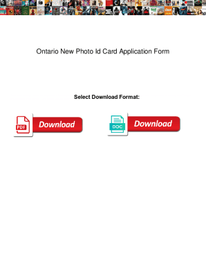 Fillable Online Ontario New Photo Id Card Application Form. Ontario New ...
