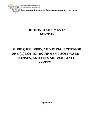 Fillable Online BIDDING DOCUMENTS FOR THE SUPPLY, DELIVERY, AND ...