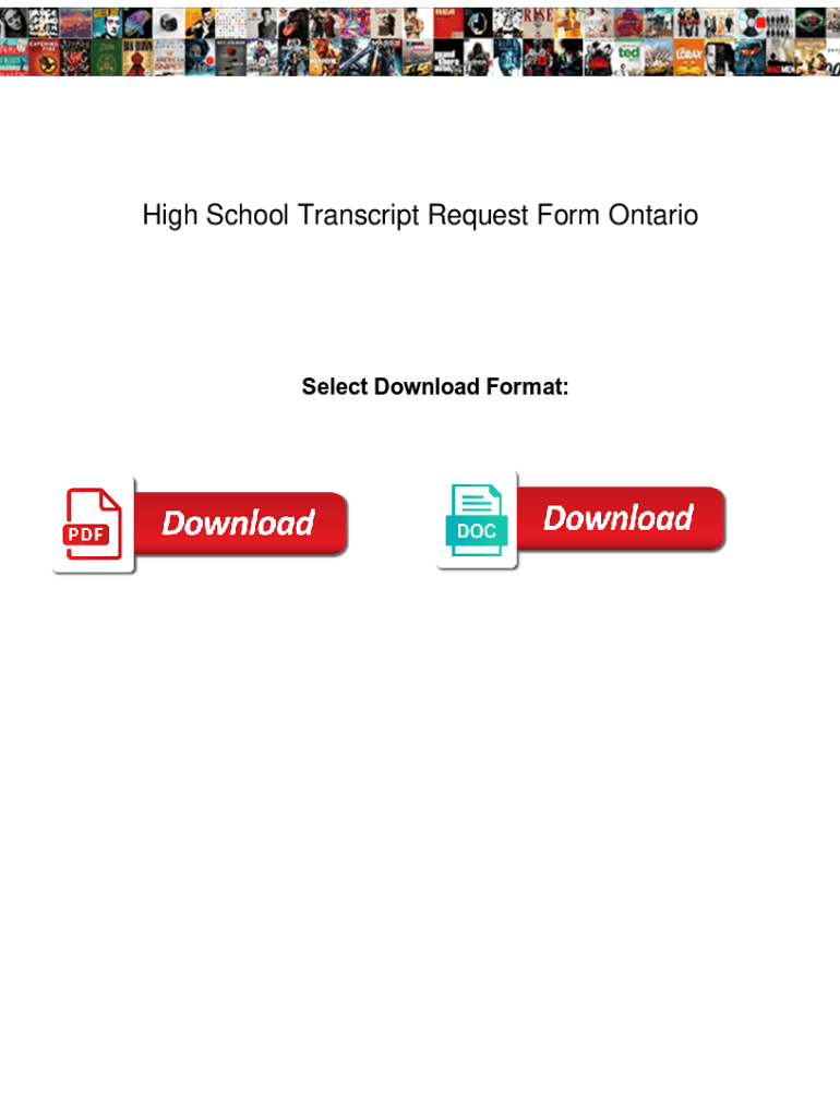 Fillable Online High School Transcript Request Form Ontario. High ...