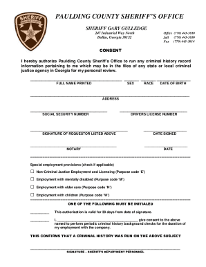 Fillable Online CHRI consent form Fax Email Print - pdfFiller