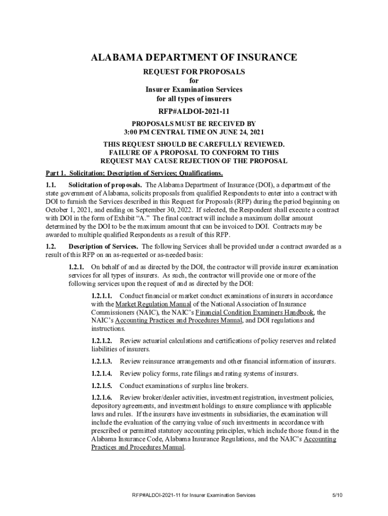 Fillable Online alabama department of insurance request forpdf filewith ...