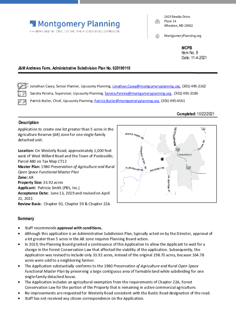 Fillable Online Development in Montgomery County, MD - Montgomery ...