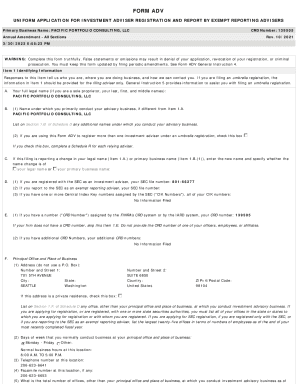 Fillable Online Form ADV Part 2A Brochure - Pacific Portfolio Fax Email ...