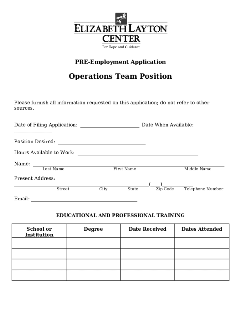 Sample Employment Application PLEASE PRINT ALL INATION ... Doc Template ...