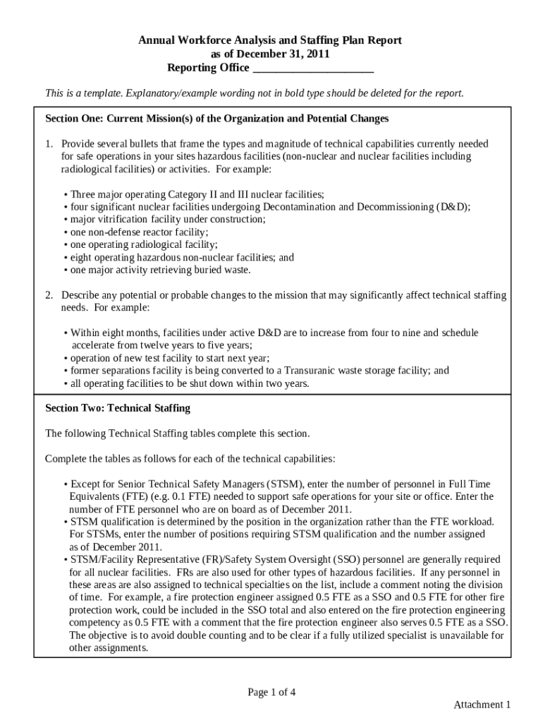 2011 Annual Workforce Analysis and Staffing Plan Report- TEMPLATE ...