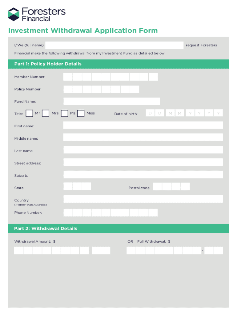 Fillable Online cocodoc.comform283914753-fund-withdrawalFund Withdrawal ...