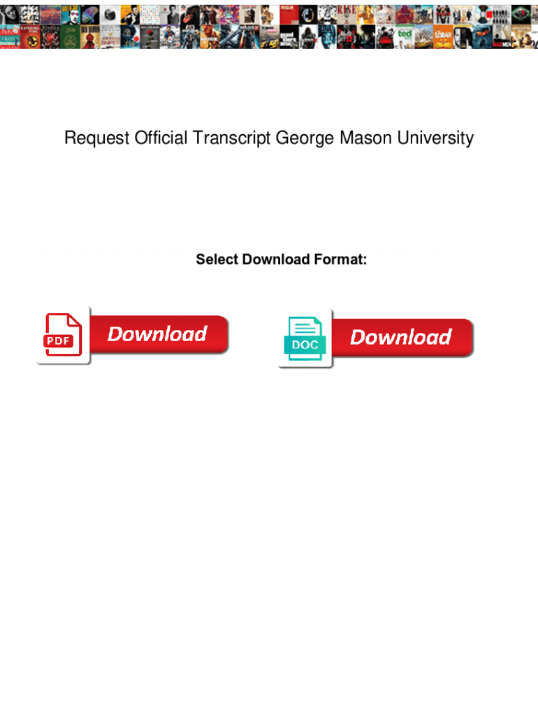 Fillable Online Request Official Transcript George Mason University ...