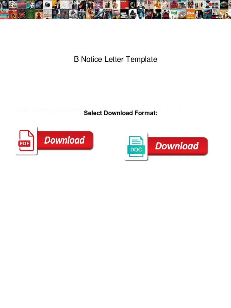 Fillable Online B Notice Letter Template. B Notice Letter Template paul ...