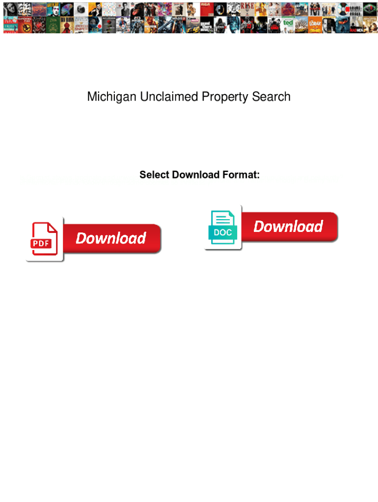 Fillable Online Michigan Unclaimed Property Search. Michigan Unclaimed ...