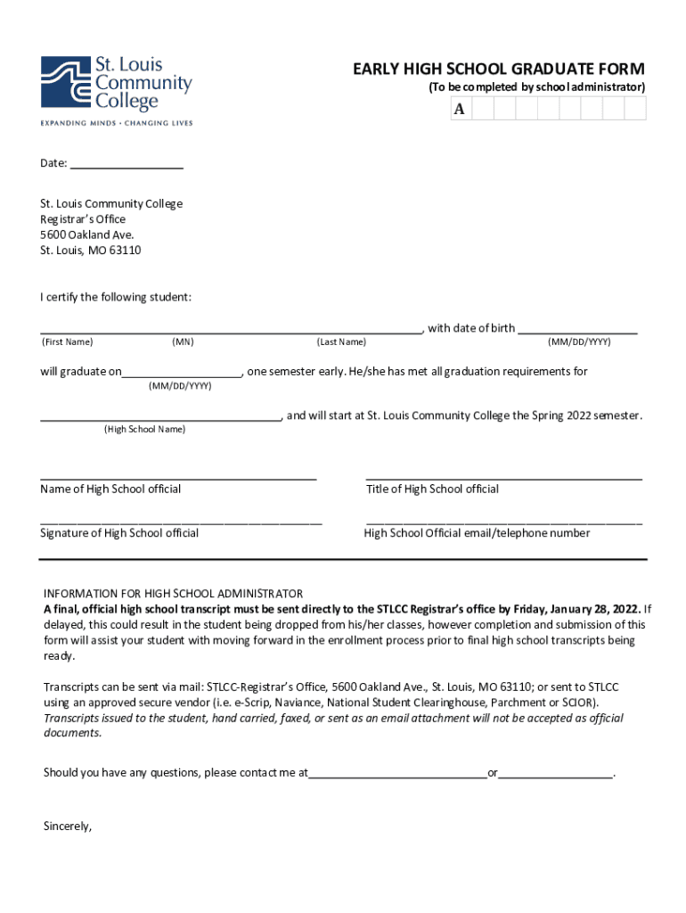 Fillable Online www.pdffiller.com495035872--early-high-schoolFillable ...