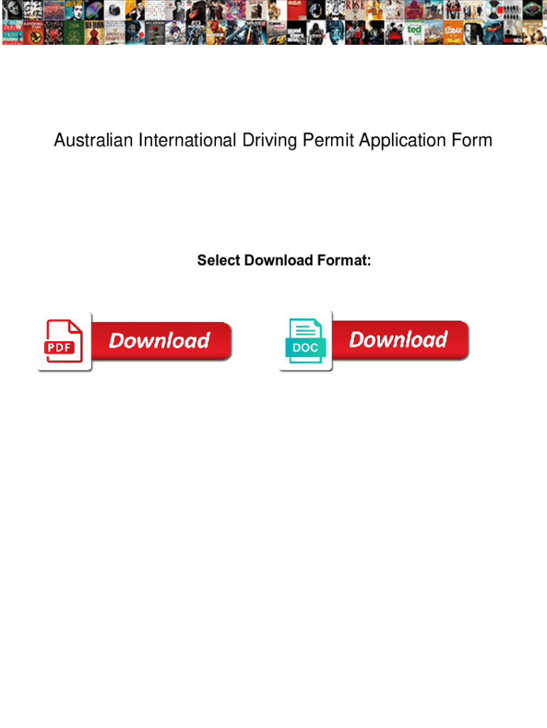 Fillable Online Australian International Driving Permit Application ...