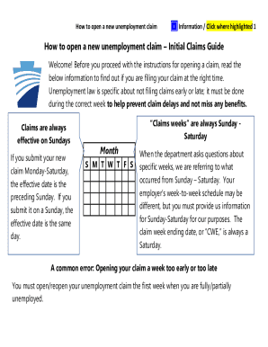 Fillable Online How to open a new unemployment claim Initial Claims ...