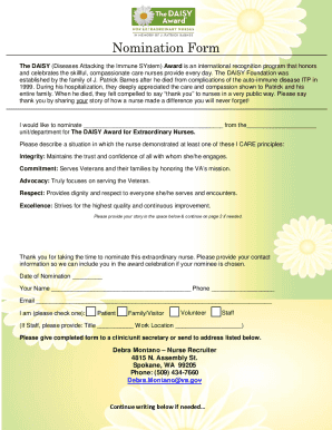 Fillable Online www.acmchealth.orgformsthe-daisy-awardThe Daisy Award ...