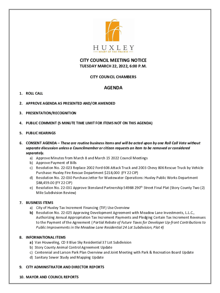 Fillable Online APPROVE AGENDA AS PRESENTED AND/OR AMENDED Fax Email ...