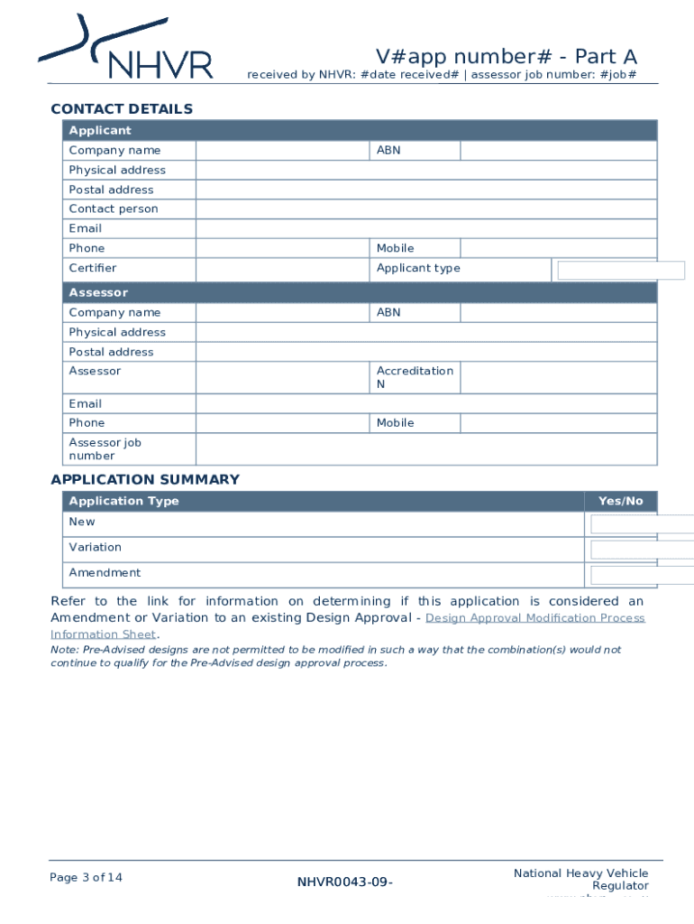 Design Approval Application - Part A Doc Template | pdfFiller