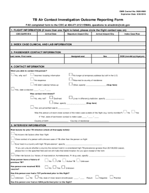 Fillable Online TB Air Contact Investigation Outcome Reporting Form Fax ...