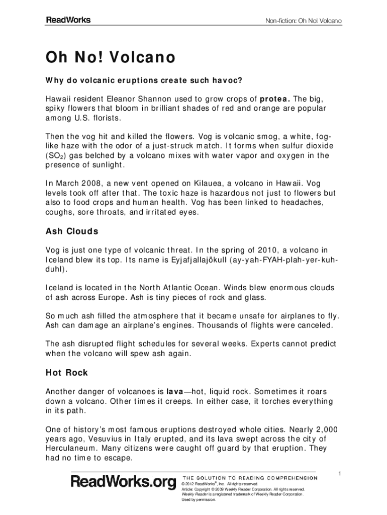 Fillable Online OhNoVolcano.pdf - Oh No! Volcano Oh No! Volcano Why do ...