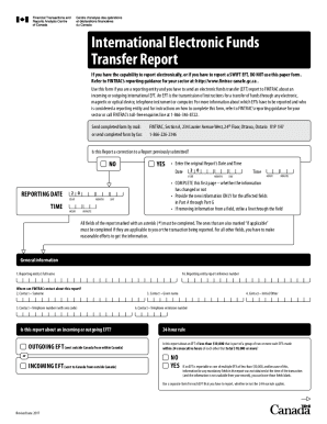 Fillable Online FINTRACElectronic Funds Transfer Report FormFinancial ...
