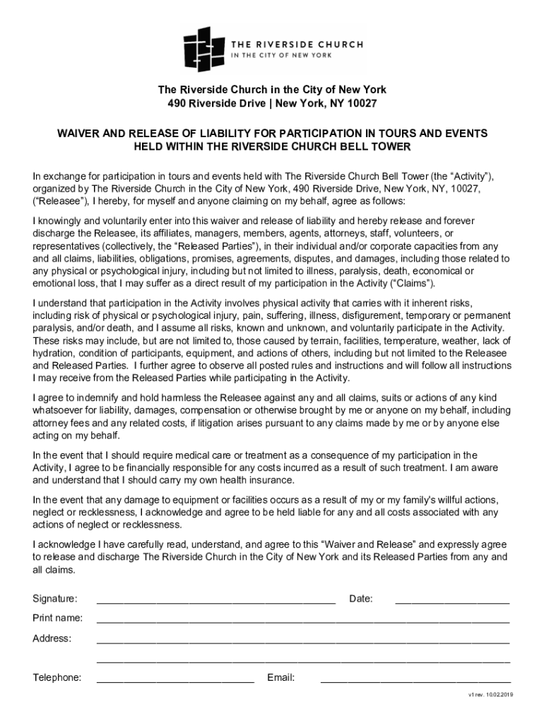 Fillable Online The Riverside Church Statement Against the Death ...