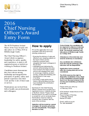 Fillable Online www.rcn.org.uknorthernireland-2017 Chief Nursing ...