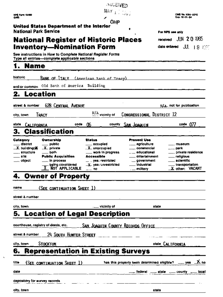 Fillable Online www.nps.govnrfeatureUnited States Department of the ...