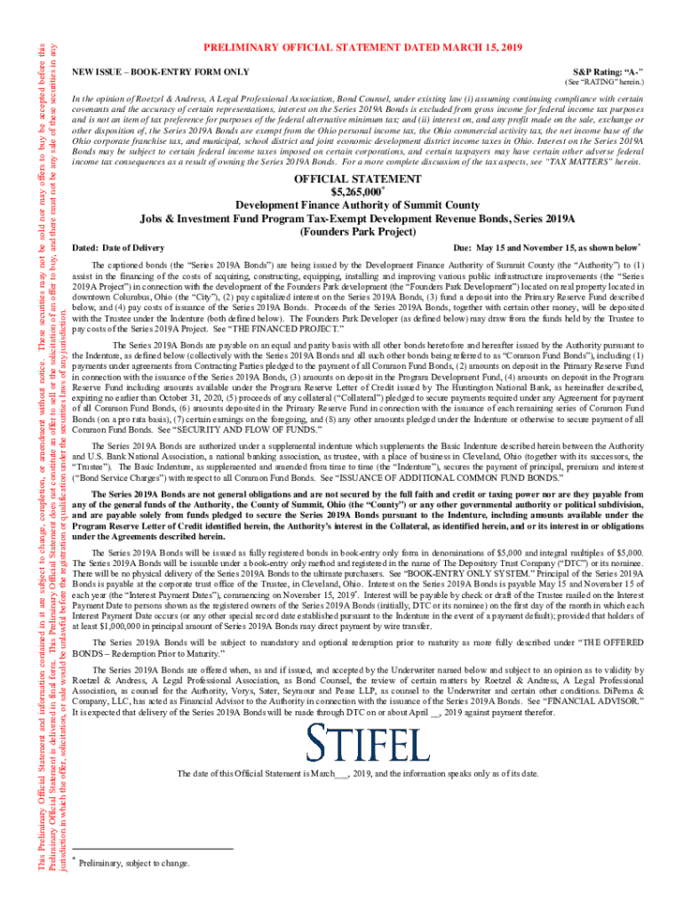 Fillable Online (31387036)(6)Preliminary Official Statement - Founders ...