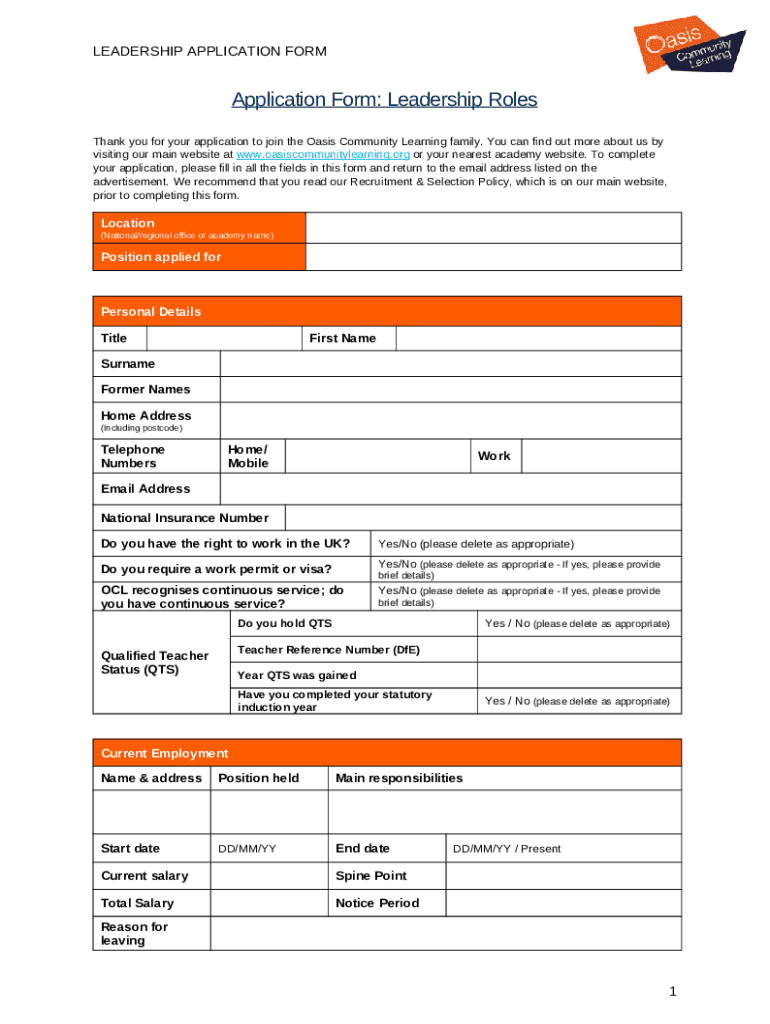 www.oasisuk.orgwp-contentuploadsLeadership Application - Oasis UK Doc ...