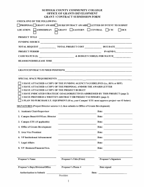 Fillable Online Grant / Contract Submission Form. Grant / Contract ...