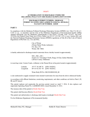 Fillable Online DISCHARGE PERMIT NUMBER: OK0034118 Fax Email Print ...