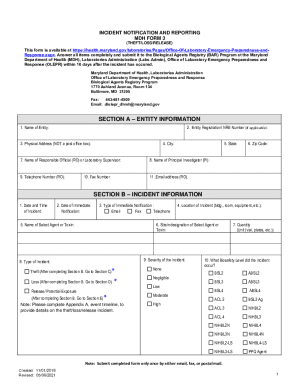 Fillable Online www.reginfo.govpublicdoINCIDENT NOTIFICATION AND ...
