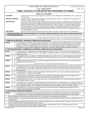 Fillable Online Family Advocacy Victim Reporting Preference Statement ...