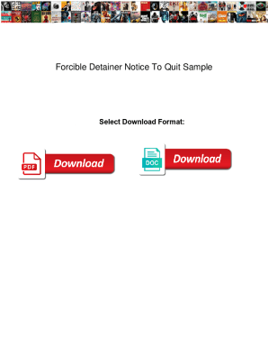 Fillable Online Forcible Detainer Notice To Quit Sample. Forcible ...