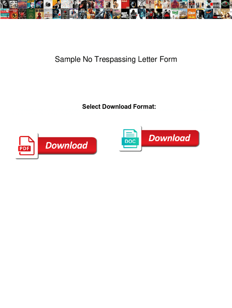 Fillable Online Sample No Trespassing Letter Form. Sample No ...
