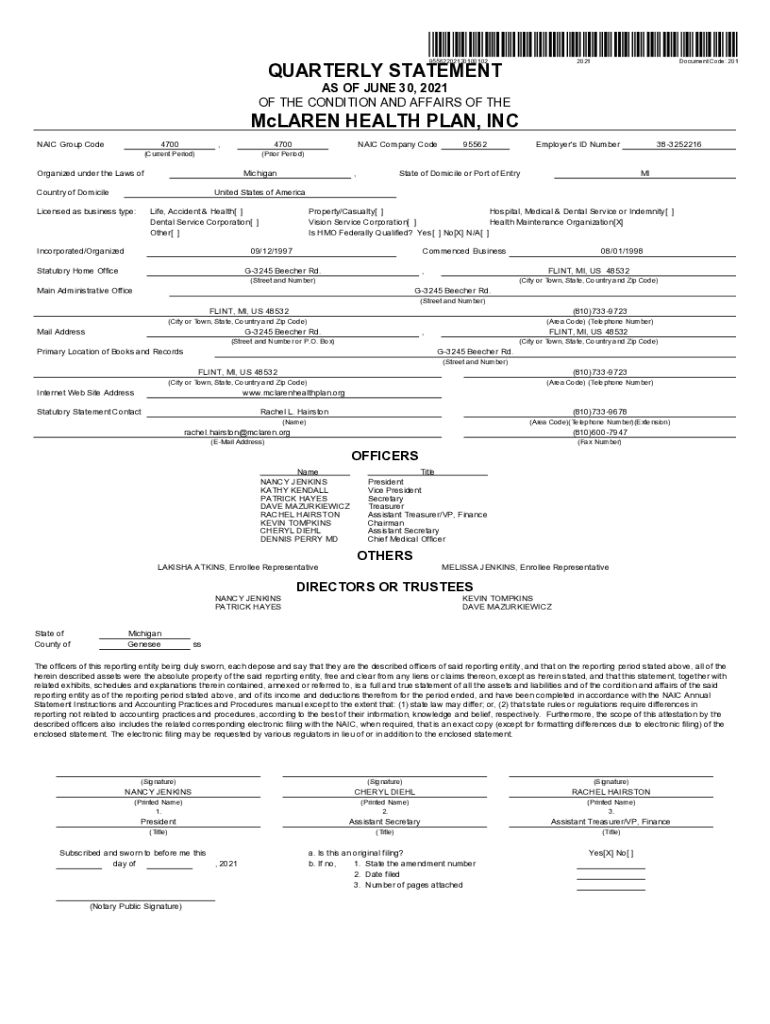 Fillable Online Fillable Online QUARTERLY STATEMENT Longevity Health ...