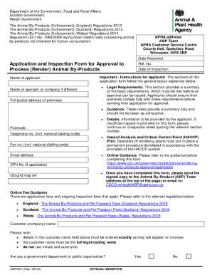 Fillable Online Application and Inspection Form for Approval to Process ...