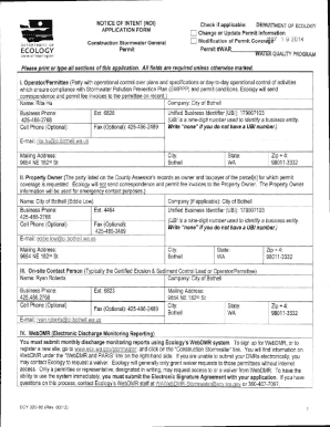 Fillable Online NOTICE OF INTENT (N01) APPLICATION FORM - apps.ecology ...