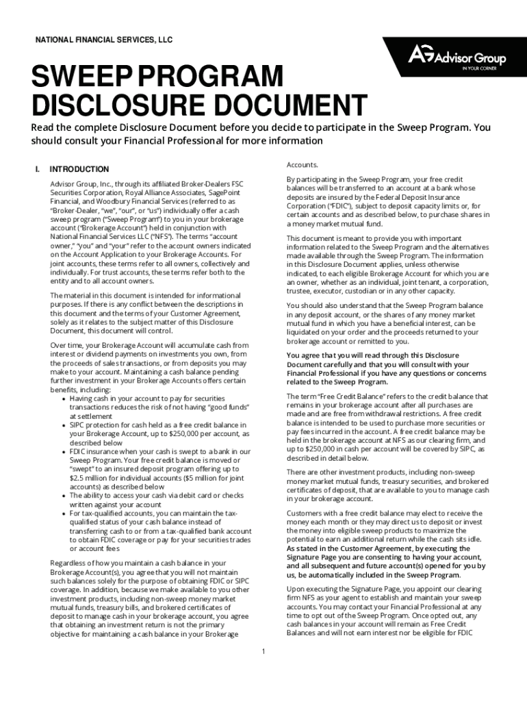 Fillable Online PDF Bank Deposit Sweep Program Disclosure Document ...