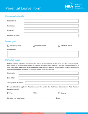 Fillable Online www.coursehero.comfile105728211Parental-leave-request ...
