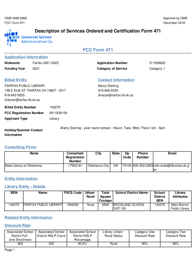 Fillable Online Fillable Online Form FCC Form 471 FCC Form 471 ...