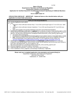 DBPR CILB 7-H - Certified Contractor Qualify Additional Business Entity ...