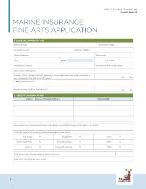 Fillable Online fine-arts-application.doc - MARINE INSURANCE FINE ARTS ...