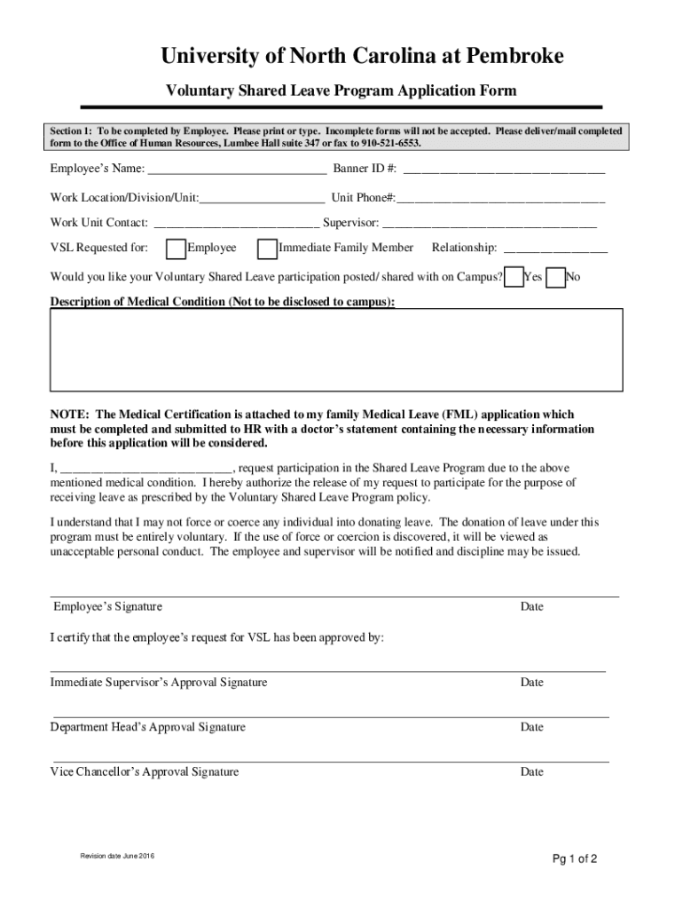 Fillable Online www.uncp.edusitesdefaultUNCP VSL Donation Form ...