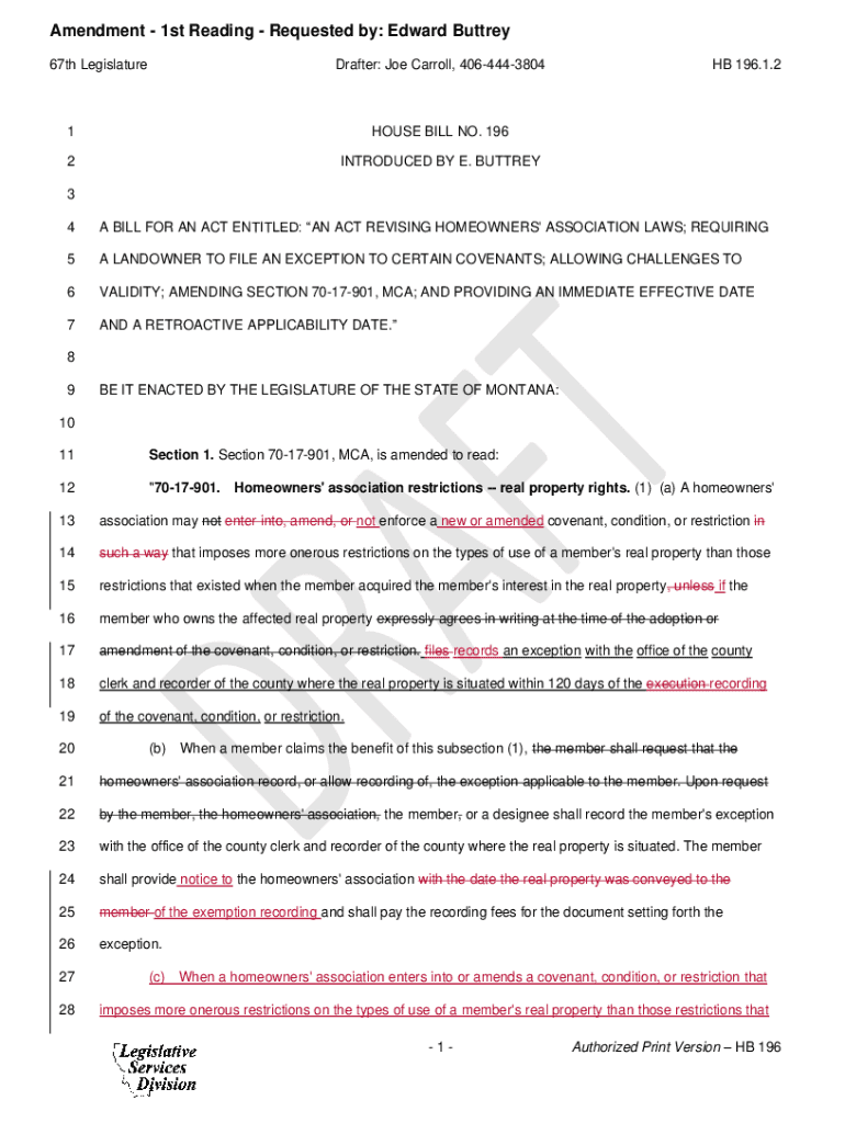 Fillable Online leg mt leg.mt.govbills2021Amendment - 1st Reading ...